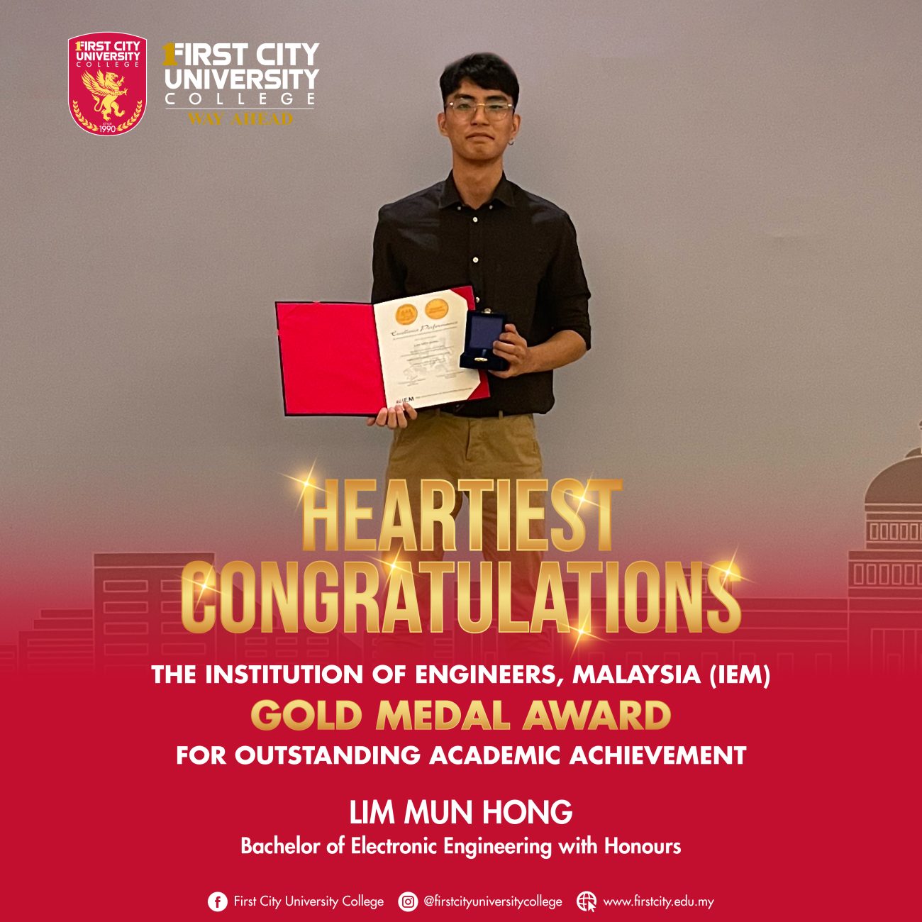 LIM MUN HONG HONOURED WITH THE PRESTIGIOUS IEM GOLD MEDAL AWARD - First ...